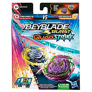 BEYBLADE Burst QuadStrike Fierce Bazilisk B8 and Hydra Kerbeus K8 Spinning Top Dual Pack, 2 Battling Game Top Toy for Kids Ages 8 and Up