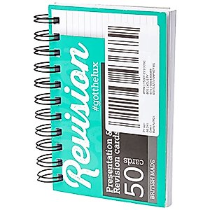Silvine 152 x 102 mm Twin Wire Revision Note Card - Assorted Colours (Pack of 50)