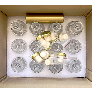 Kaachli Clear Glass Bottles 3 oz - 100ml [Pack of 12] for Wine Beverages Drinks Oil Vinegar Kombucha Beer Water Soda with Cork Stopper Airtight Lid