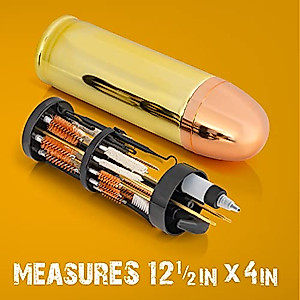 Wild Shot Deluxe Gun Cleaning Kit with Registered Trademarked Aluminum Bullet Shaped Storage Case, Cleaning Tools to Effectively Maintain Handguns, Shotguns and Rifles.