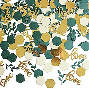 Greenery Wedding Table Confetti,Boho Love Theme Party Confetti,Sage Leaf Engagement Party Table Scatter,Bachelorette Bridal Shower Party Decorations Supplies