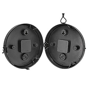 AcuRite 9-Inch Indoor/Outdoor Double-Sided Hanging Clock with 360-Degree Spin Functionality, Iron Metal Frame, Glass Lens, Quartz Crystal Movement, Weatherproof and Premium Thermometer (75140M),Black