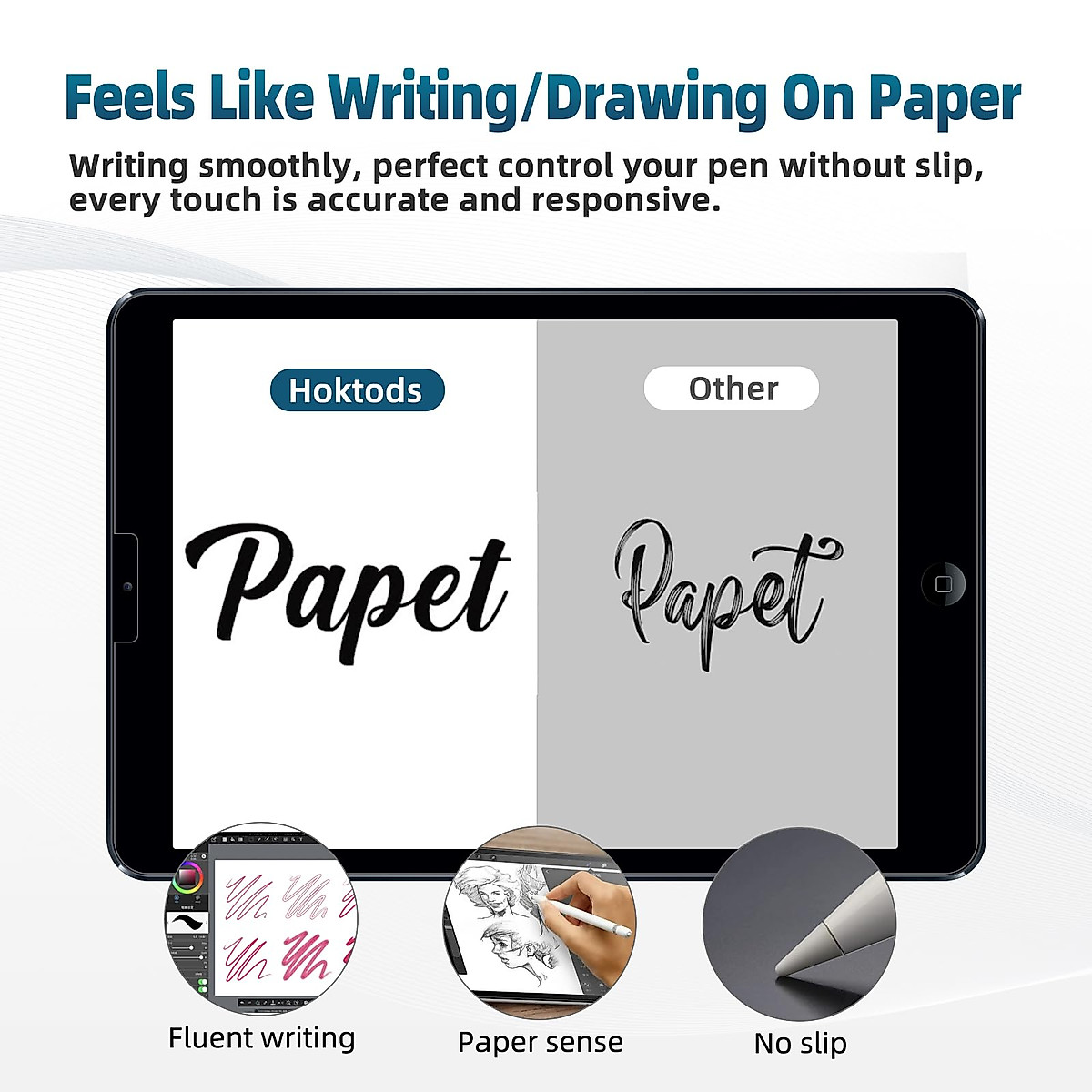 Hoktods Paper Magnetic Screen Protector for iPad Pro 11 Inch/iPad Air 4th Generation 10.9 Inch, Pencil Feel, Washable, Removable, Reusable magnetic Paper for Drawing