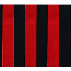 Polycotton Fabric Printed Medium Stripes RED Black / 60" Wide/Sold by The Yard
