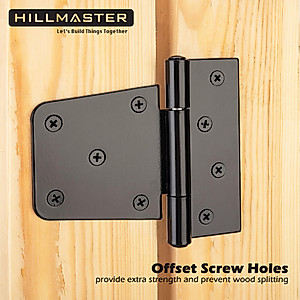HILLMASTER 3.5 Inch Heavy Duty Gate Hinges Fence Door Hinges Durable Black Gate Strap Hinge for Indoor Outdoor, Gate Hardware Kit for Shed,Wooden Fences,Vinyl Fence Gate,Barn Door,Garage,2 Pack