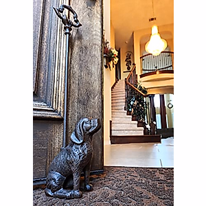 LuLu Decor, Cast Iron Decorative Dog Door Stopper with Rod, 5lbs 1oz