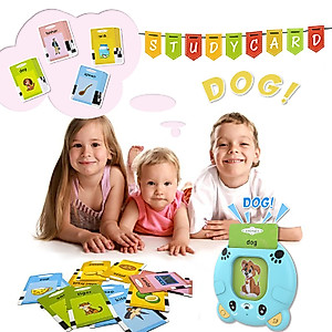 Talking Flash Cards Learning Toys for 2 3 4 5 6 Year Old Kids Toddler Flash Cards, Educational Toddlers Toys Reading Machine with 224 Words, Preschool Montessori Toys and Birthday Gift for Kids（Bear）