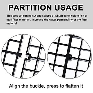 8 Pcs Large Aquarium Fish Tank Divider 11.7x11.7Inch Egg Crate Aquarium Filter Bottom Divider Tray Grid Isolation Board Partition Separator with 10 Pcs Sucker Clips for Mixed Breeding Light Diffuser