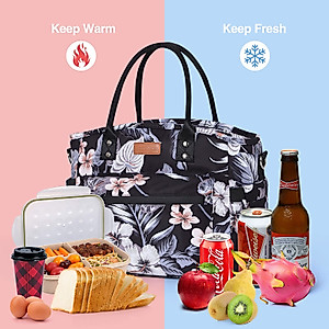Insulated Lunch Bag for Women/Men,LeakProof Adult Lunch Box,Large Lunch Tote Bag with Removable Shoulder Strap,Portable Reusable Lunch Cooler Bag for Office Work Picnic Beach