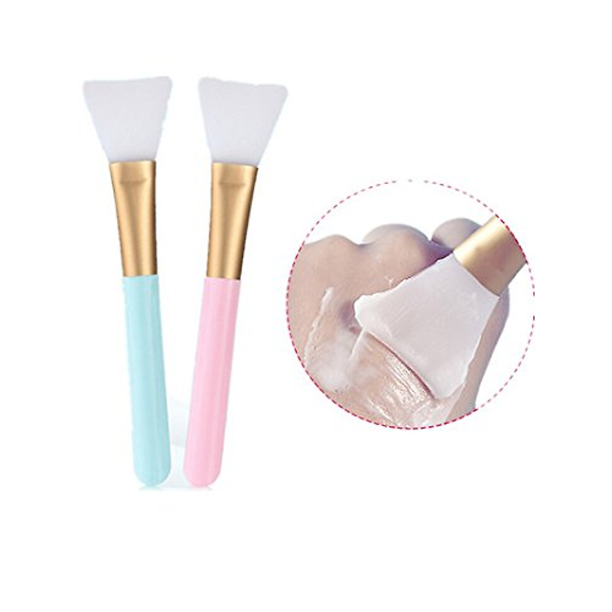 2 PCS Face Mask Beauty Tool Soft Silicone Facial Mud Mask, Brush Hairless Body Lotion And Butter Applicator