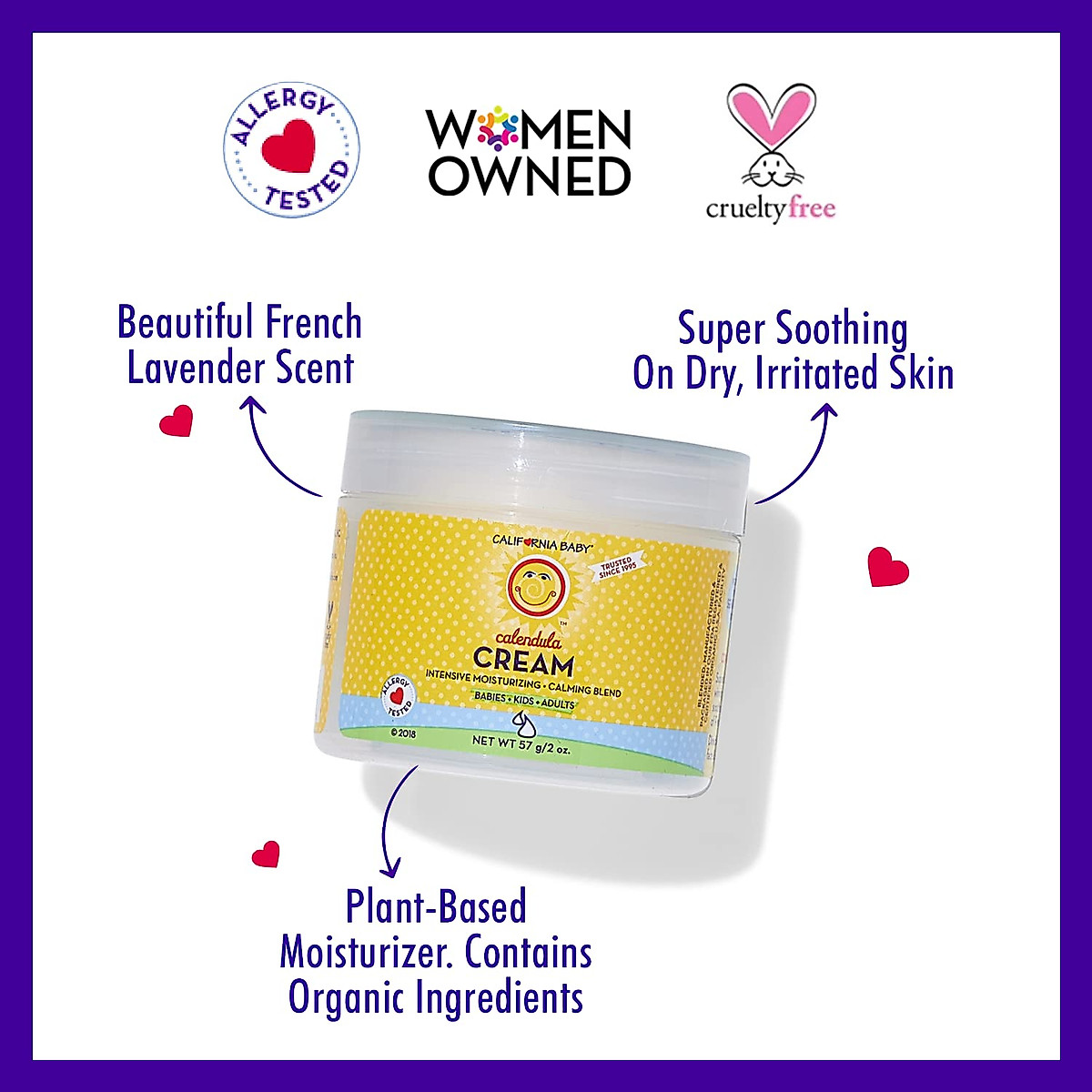 California Baby Calendula Cream | Soothing Baby Cream | Allergy Friendly | Plant-based | Soothes and Moisturizes Irritated, Dry Skin On Face and Body | 2 oz