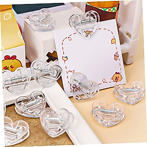 Ciieeo 20pcs Transparent Love Clip Heavy Duty Bag Clips File Paper Clamps Money Binder Clips Multipurpose Bag Clips Drawing Board Clamps Mini Chips Plastic Multifunction Girl Paper Clip