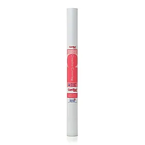 Con-Tact Brand Creative Covering, Self-Adhesive Shelf Liner, Multi-Purpose Vinyl Roll, Easy to Use and Apply, 18'' x 9', White