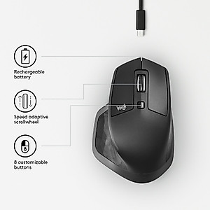 Logitech MX Master 2S Mouse Graphite, wireless, 910-005139 (Graphite, wireless)
