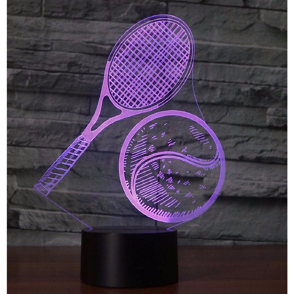 FXUS 3D Tennis Night Light Remote Control Touch Switch 16 Color Change LED Table Desk Lamp Home Decoration Toy Birthday Children Gift
