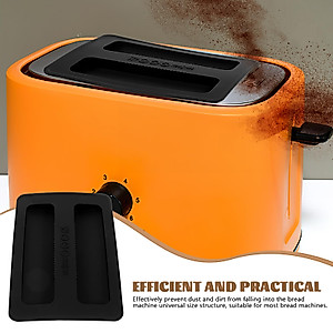 Silicone Toaster Dust Cover 2 Slice Toaster Lid Electric Bread Maker Upper Cover Toaster Machine Top Cover for Bread Machine Part Accessories （Black）