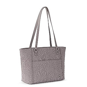 Sakroots Metro Tote Bag in Eco-Twill with Dual Shoulder Straps, Mushroom Spirit Desert Quilted