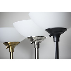 Adesso 7506-01 Glenn 300W Torchiere, 71 in, 2 x 150 W Incandescent/equiv. LED, Black, 1 Floor Lamp