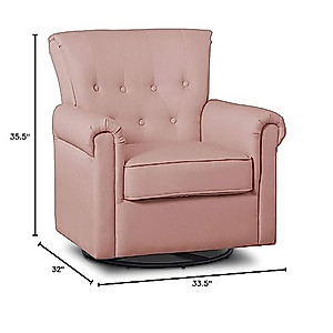 Delta Children Harper Glider Swivel Rocker Chair, Blush