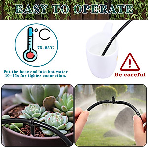 Irrigation Fittings Kit Drip Irrigation Connectors Include 80 Straight Barbs 60 Tees 20 Elbow 20 End Plug 20 4-Way Coupling and 100 Irrigation Support Stakes Hose Holder for 1/4 Inch Tubing 300 Piece