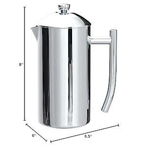 Frieling Double-Walled Stainless-Steel French Press Coffee Maker, Polished, 23 oz - Insulated Coffee Presser Stainless Steel - Coffee Press Pot - Stainless Steel Coffee Maker - Insulated French Press