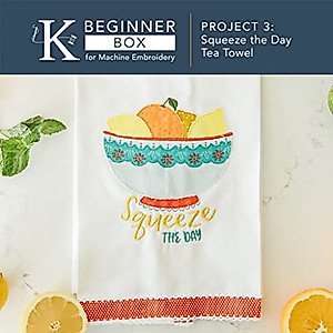 Kimberbell Beginner Box & Deluxe Scissor Set (35 Pcs) Machine Embroidery & Sewing, 3 Projects, Step-by-Step Instructions, Fabric + Materials, Techniques: Raw Edge Appliqué, Quilting & Satin Stitch