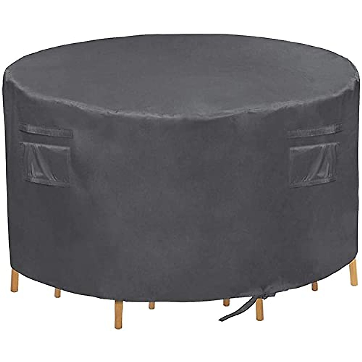 Covolo Patio Furniture Cover Table Chair Set Cover Fit for 4 Chair and 1 Table,Heavy Duty Outdoor Round Table Dining Set Cover Waterproof UV-Proof Dustproof(96Dx28H) (Grey)