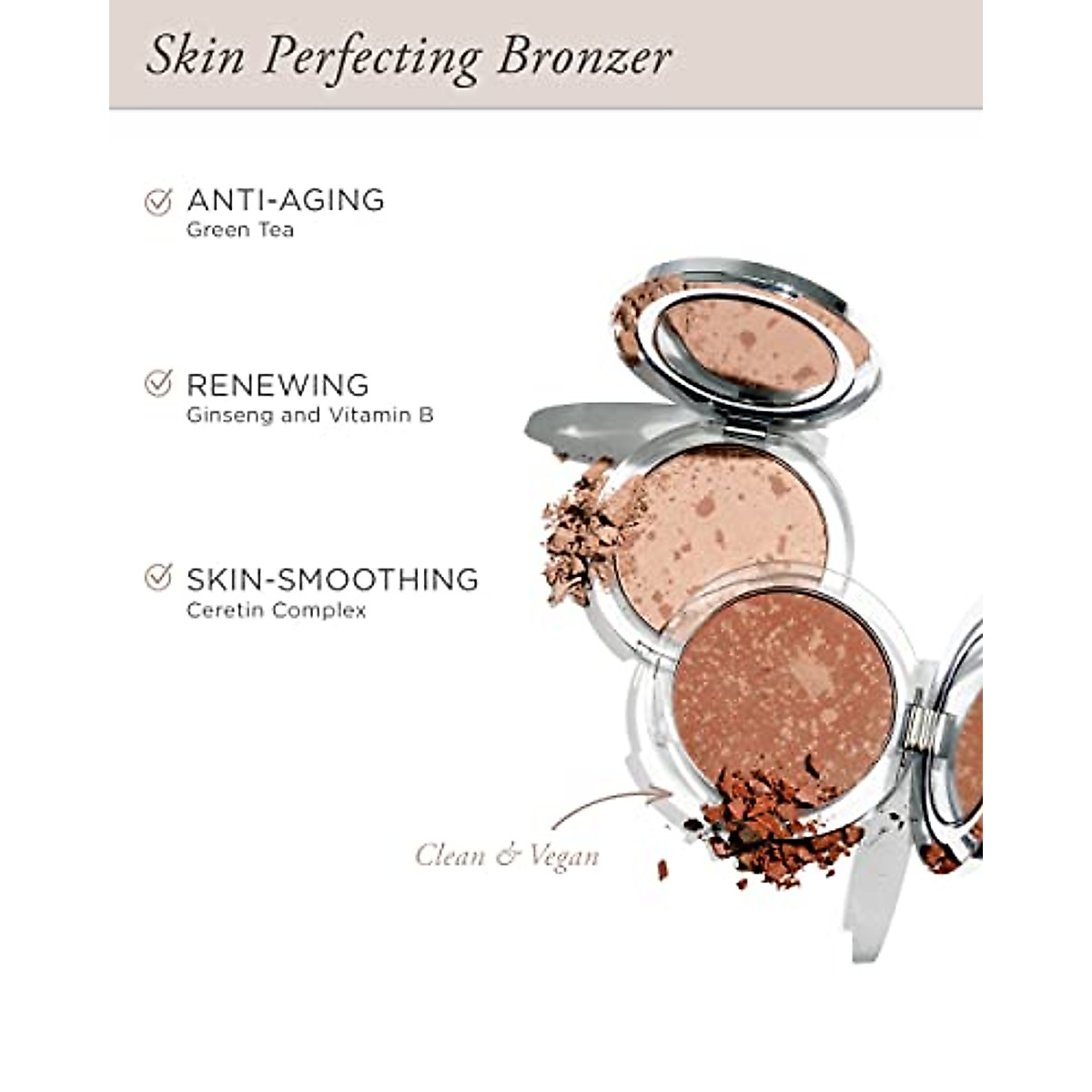 PÜR MINERALS Bronzing Act Matte Bronzer Powder - Illuminating Bronzer For Face & Body Contour - Brightening Bronzer Makeup For Natural-Looking Glowing Skin - Vegan, Cruelty-Free Bronzer