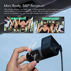 COOAU 1080P FHD Dash Cam, Smart Dash Camera for Cars, 360 Degree Rotation, Mini Car Camera Recorder wif Infrared Night Vision, Supercapacitor, G-Sensor, WDR, Loop-Recording, Parking Mode