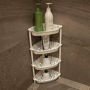 IYAR HOME 4 Tier Shower Caddy Organizer Shelf Corner Standing 12.80 x 9.06 x 25.39 Inches Shower Rack for Inside Shower & Kitchen Storage White