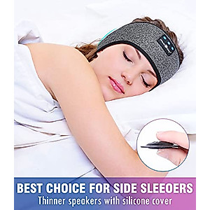 MUSICOZY Sleep Headphones Bluetooth Sports Headband, Wireless Music Sleeping Headphones Sleep Eye Mask Earbuds for Side Sleepers Workout Running Insomnia Travel Yoga Office, Pack of 2