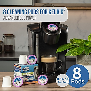 8-Pack of Keurig Cleaning Pods For Keurig 1.0 & 2.0 Machines - K Cup Cleaner Pods Removes Stale Coffee Residue & Stains - Keurig Cleaner Pods Eco Friendly