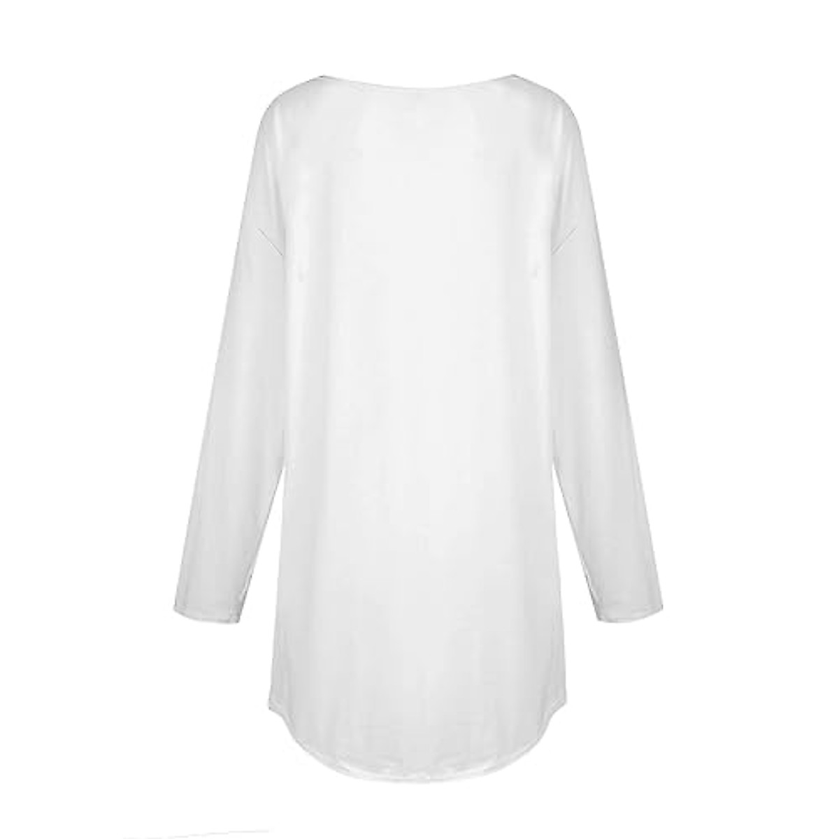 DealinM Womens oversized sweatshirts tunic tops for women dressy Womens Fall Fashion 2023 Womens Tops White Long Sleeve Lightweight Sweaters for Women Womens Long Sleeve Blouse（1-White,X-Large）
