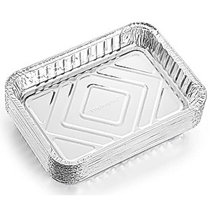 20 Pack Grease Drip Pan Liners | Compatible with Weber 6415, Genesis, Genesis II LX 200 300, Pulse, Q, Traveler, Spirit Gas Grills | Disposable Aluminum BBQ Drip Tray Replacement | 7.5 x 5 x 1.4 Inch