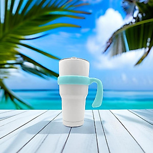 Handle for 30 oz Tumbler, Anti Slip Travel Mug Grip Cup Holder for Vacuum Insulated Tumblers, Suitable for Yeti Rambler, Trail, Sic, Ozark and More 30 Ounce Tumbler Mugs/Car Cups(2 Pcs Sky Blue)
