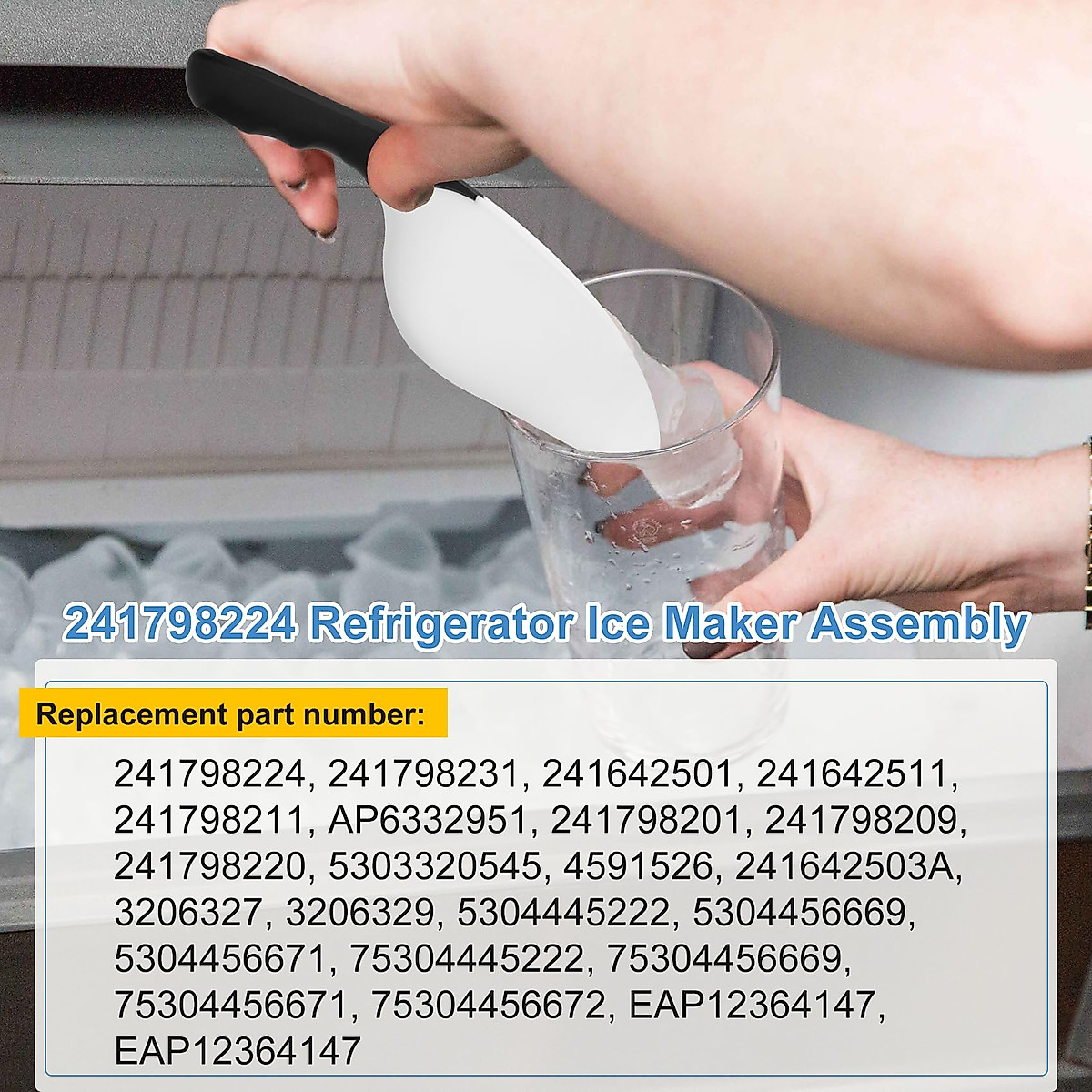 241798224, 241798231, 241798211 Ice Maker Compatible with Electrolux, Frigidaire, Kenmore, Crosley, etc Refrigerators. Replaces 241642511, AP6332951, 241642501, 241798220, etc.