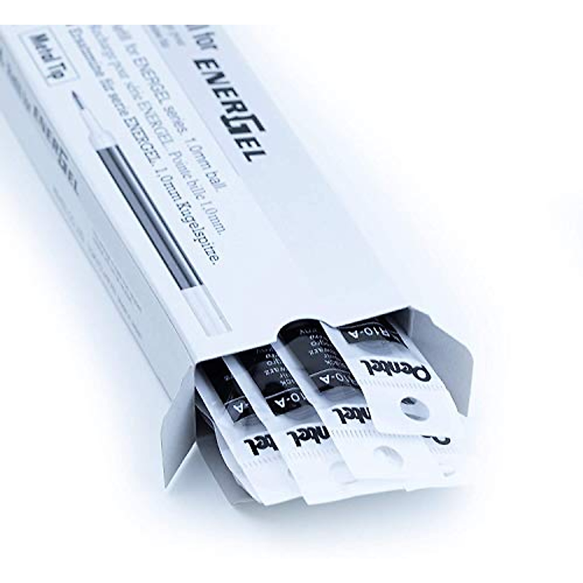 Pentel Refill Ink for BL60 EnerGel Liquid Gel Pen, 1.0mm, Metal Tip, Black Ink, Box of 12 (LR10-A-12)