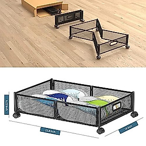 Pack of 2 Under Bed Storage Containers, Foldable Storage Organization with Handles Under Bed Storage Bins Drawer