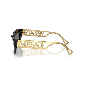 Versace VE 4432U GB1/87 Black/Gold Plastic Fashion Sunglasses Grey Lens