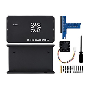 Waveshare Metal Box (A) Designed for Official Raspberry Pi Compute Module 4 IO Board Comes with Cooling Fan Mini Computer Chassis Robust and Dust-Proof Nice Looking