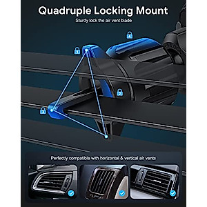 OMOTON for MagSafe Car Mount, O-Mag DriveSafe Magnetic Air Vent Car Phone Holder, Powerful Magnetic Mounting and Vacuum Suction Cup for iPhone 14 13 12 Pro Plus Max Mini MagSafe Case