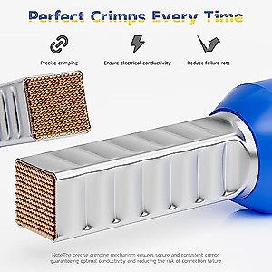 Ferrule Crimping Tool Kit,Haisstronica Self-Adjusting Square Wire Crimper Plier for AWG 23-7 with 1200PCS Red Copper Wire End Terminals,Sleeves Ferrule Ratchet Wire Crimping Tool-Wire End Ferrules