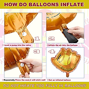 Softball Party Balloons,12pcs Softball Glove Foil Balloons, Balloons,Bat Balloons confetti balloons for Sports Theme Supplies Gender Reveal Baby Shower Decoration,Boys Girls Birthdays Party Supplies