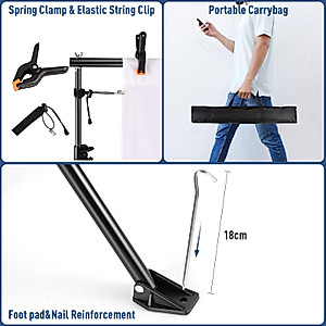 New Upgrade Four-Legged Backdrop Stand 6.5x10ft,IFKDNR Photo Backdrop Stand for Parties,Back Drop Adjustable Stand Kit with 4 Crossbars Backdrop Clamps and Carrying Bag for Parties Wedding Decoration