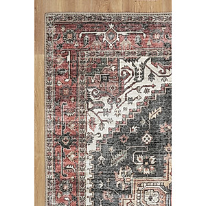 Home Culture Machine Washable Distressed Runner Rug (2'6''x7'5'') for Entryways, Doorways, Livingroom, Low Pile Juana Rug, Pet Friendly
