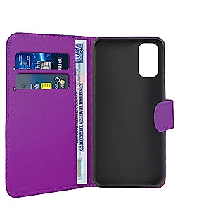 WenTian Realme 7 Pro Case, CaseExpert® Premium Leather Kickstand Flip Wallet Bag Case Cover for Realme 7 Pro Purple