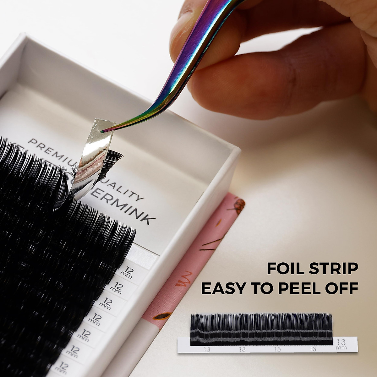 LLBA Super Mink Eyelashes Extensions - Multi Selections from 0.03 to 0.2, C CC D Curl, 7-15 mm Length Mixed Tray Silk Eyelashes, Individual Eyelash Extensions (0.03 D, 7-15mm)