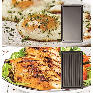 Total Chef 4-in-1 Waffle Maker, Indoor Grill, Sandwich Maker, Panini Press, Electric Griddle, Toaster, Removable Non-Stick Cast Iron Plates, Perfect for Grilled Cheese, Breakfast, Omelets