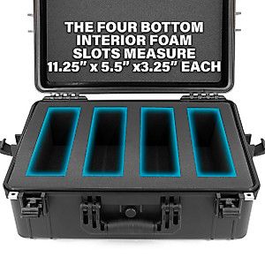 CASEMATIX XL Graded Card Storage Box Fits 160+ BGS PSA Graded Cards, Waterproof Graded Sports Card Display and Trading Card Case With Custom Foam Card Dividers and Removable Graded Card Display