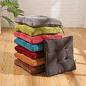 Nathime Soft Patio Outdoor Chair Pad with Ties Home Decor Indoor Dining Chairs Cushion 16.9"×16.9"×3.8" Blue 1Pc